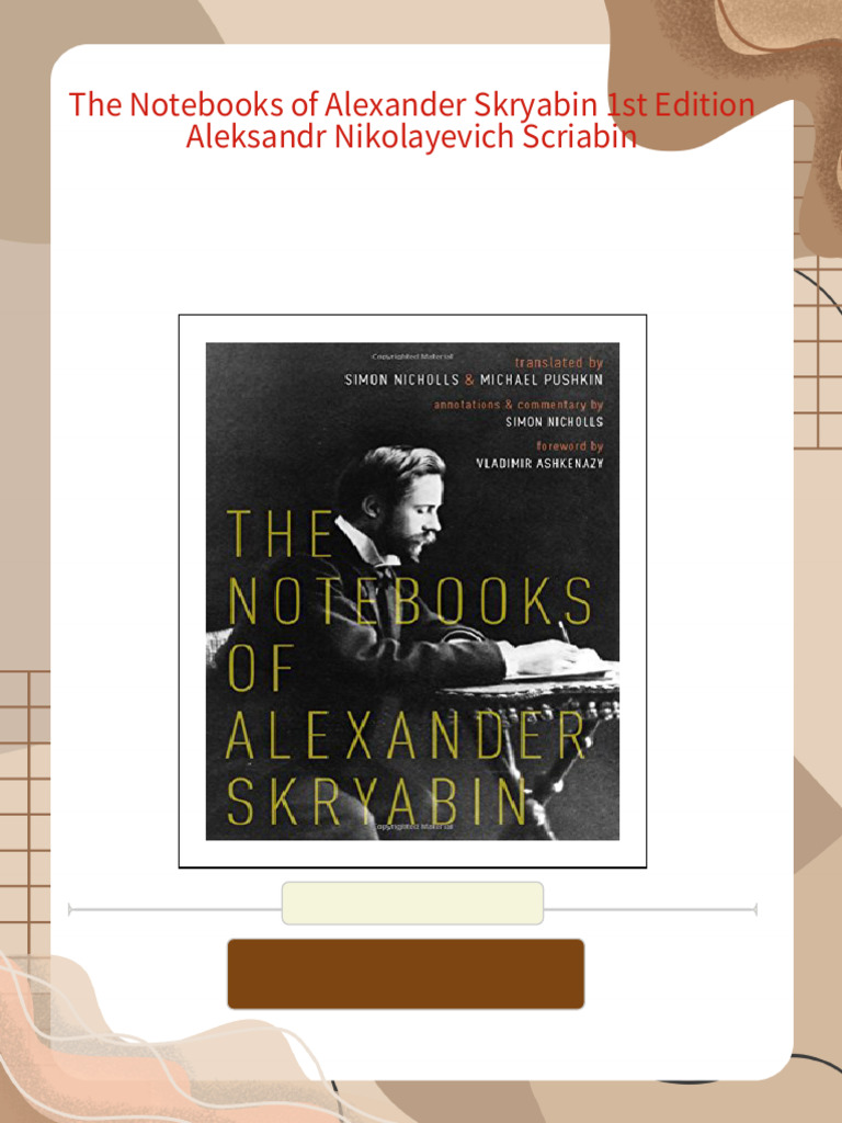 The Notebooks of Alexander Skryabin 1st Edition Aleksandr Nikolayevich ...