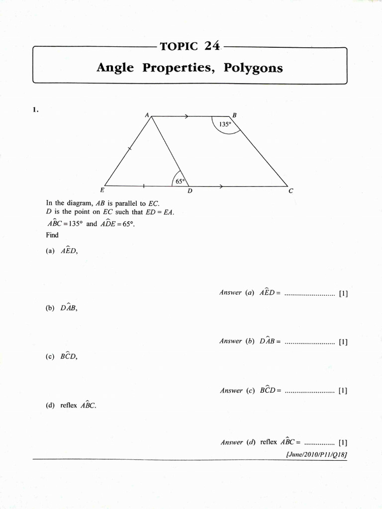 Angle Properties, Polygons | PDF