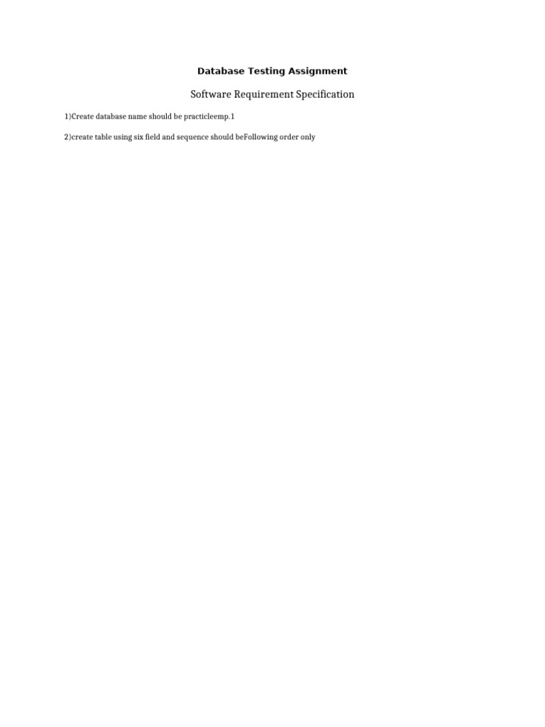 Database Testing Assignment Guide Pdf
