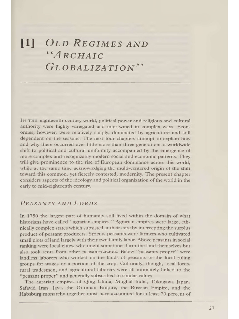 Chapter 1 - The Birth of The Modern World, 1780 - 1914 by C. A. Bayly | PDF