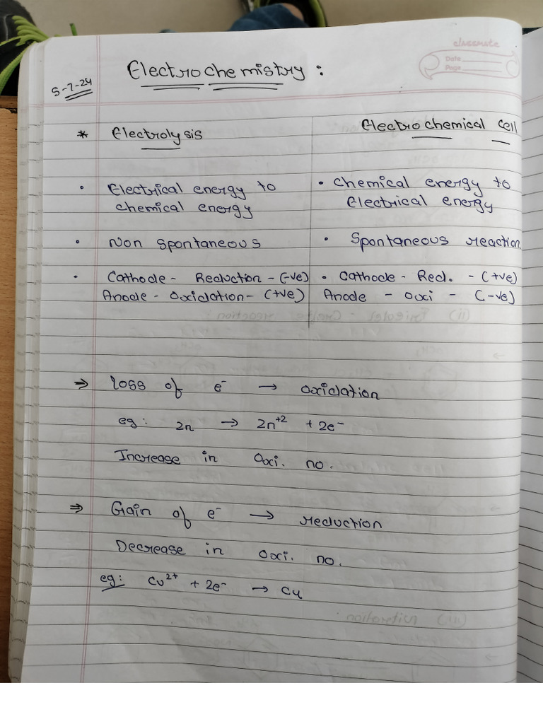 Electrochemistry Notes | PDF
