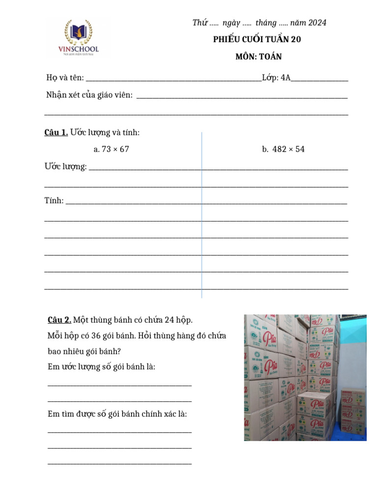 K4 - Phieu Cuoi Tuan 20 | PDF