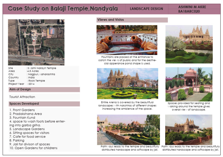 Landscape Design Case Study of Balaji Temple | PDF
