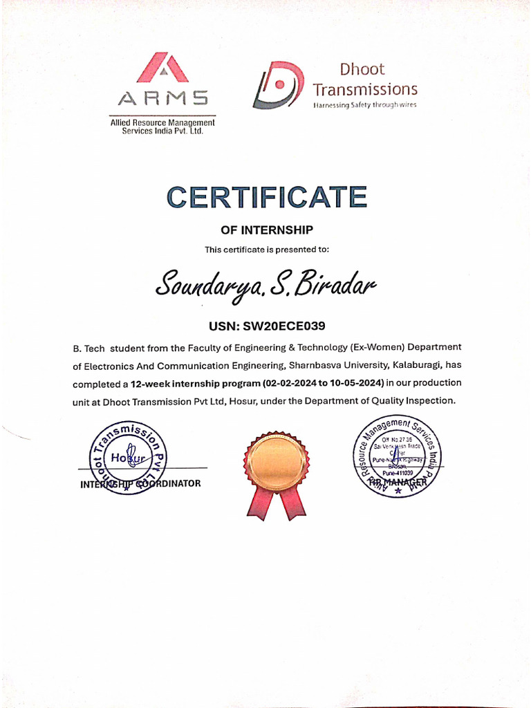 Dhoot Certificate | PDF