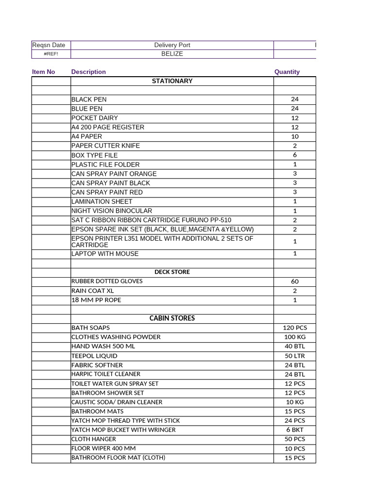 Purchase req-AM PEARL- BELIZE-VARIOUS STORES, PAINT,STATIONARY | PDF | Printer (Computing ...