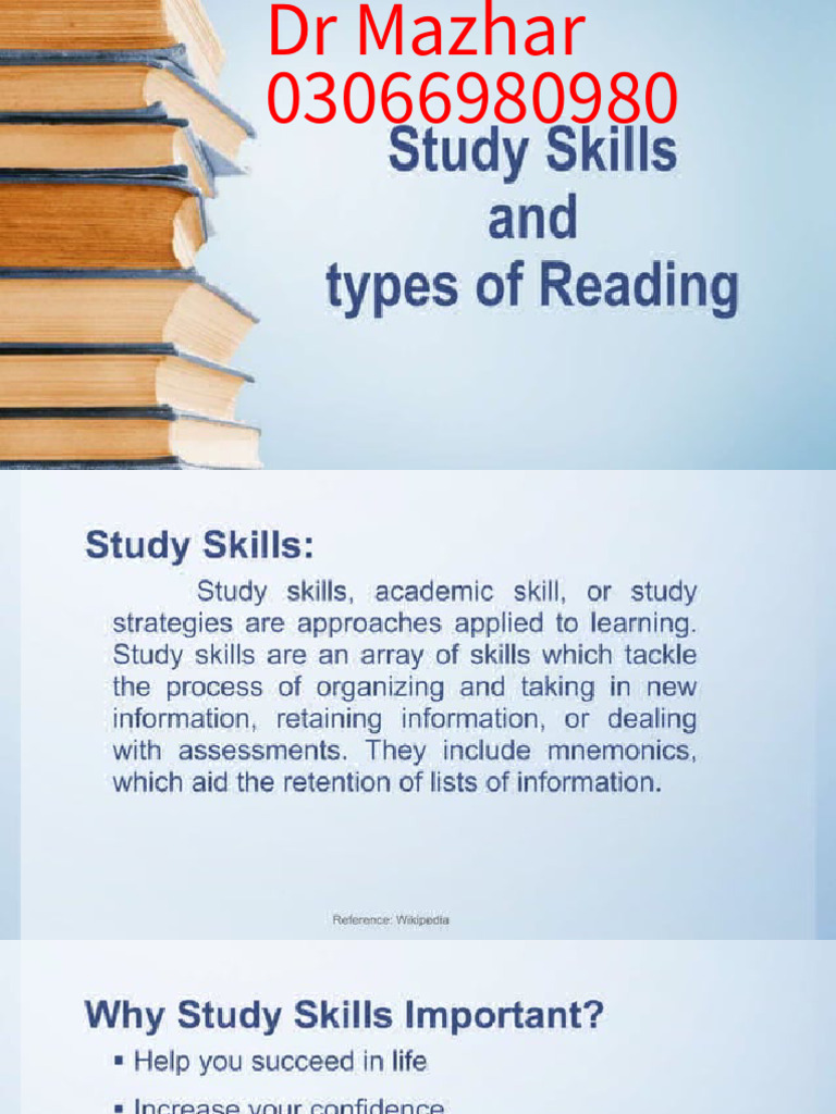 Study Skills ..... DR Mazhar 03066980980 | PDF