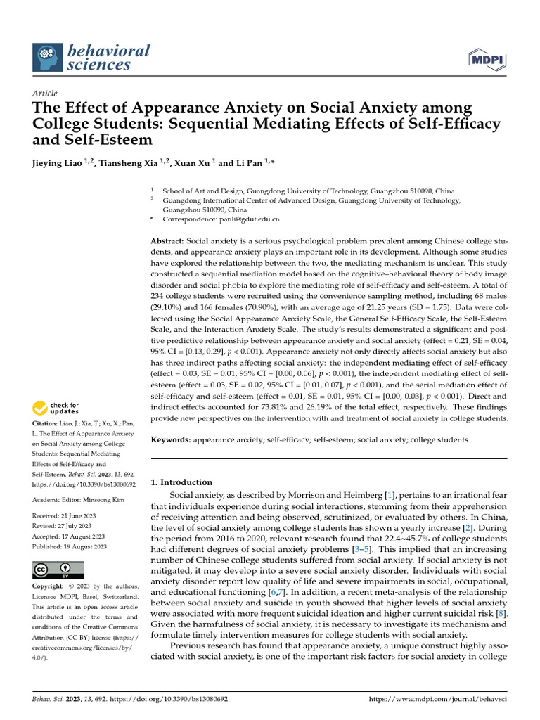 appearance | PDF | Social Anxiety Disorder | Psychological Concepts