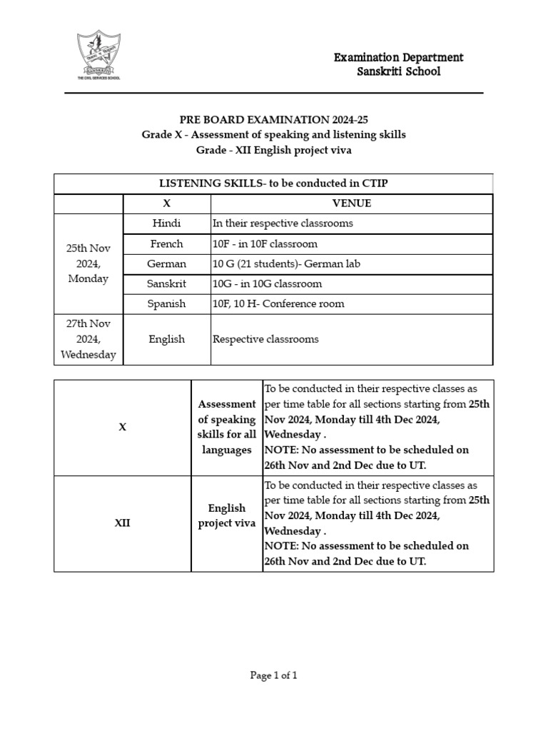 Grade 10 and 12 ASL Preboard Examination 24-25 FINAL | PDF