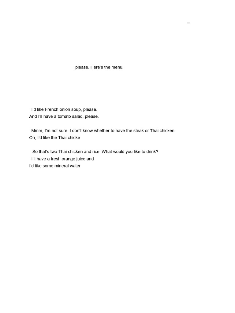 Eating Out - Transcript 1 | PDF