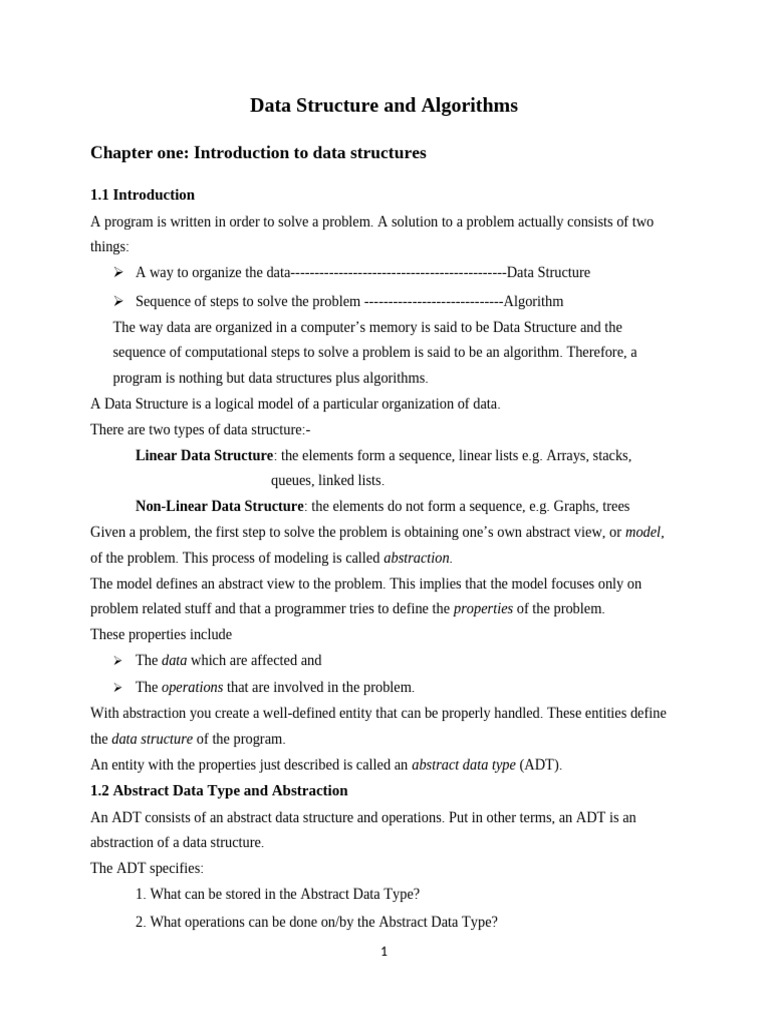 Chapter 1 (Data Structure and Algorthim) | PDF | Algorithms | Data Type