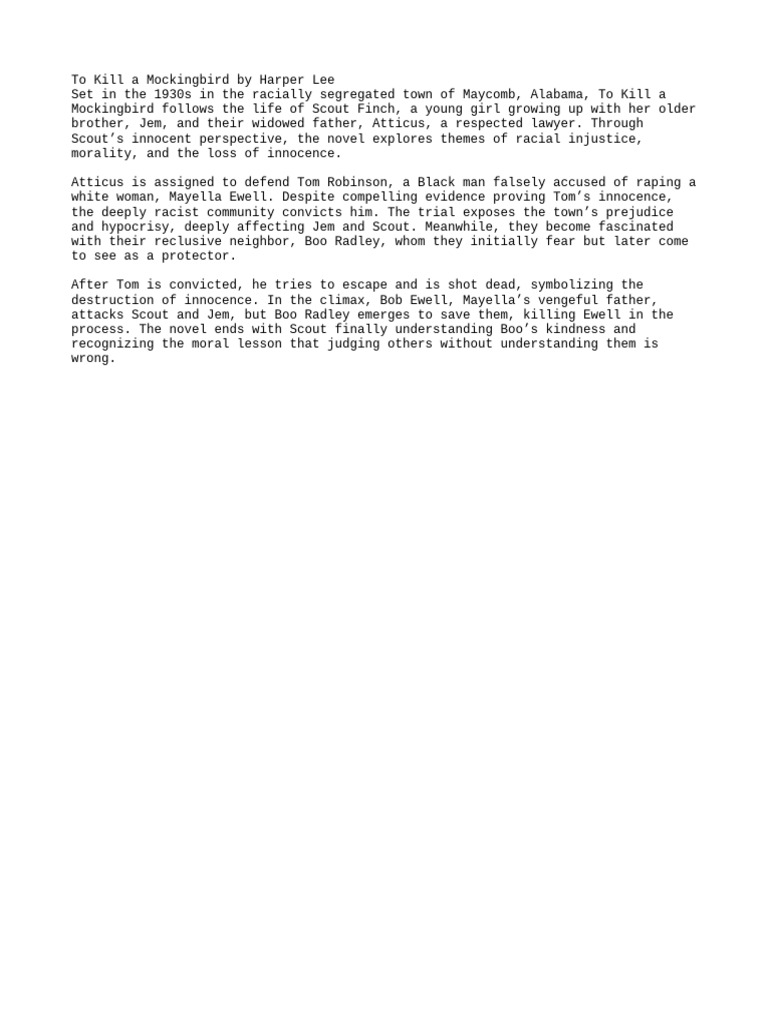 To Kill a Mockingbird Overview | PDF