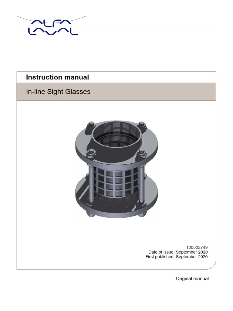 Alfa Laval in Line Sight Glasses Instruction Manual | PDF | Pipe (Fluid ...