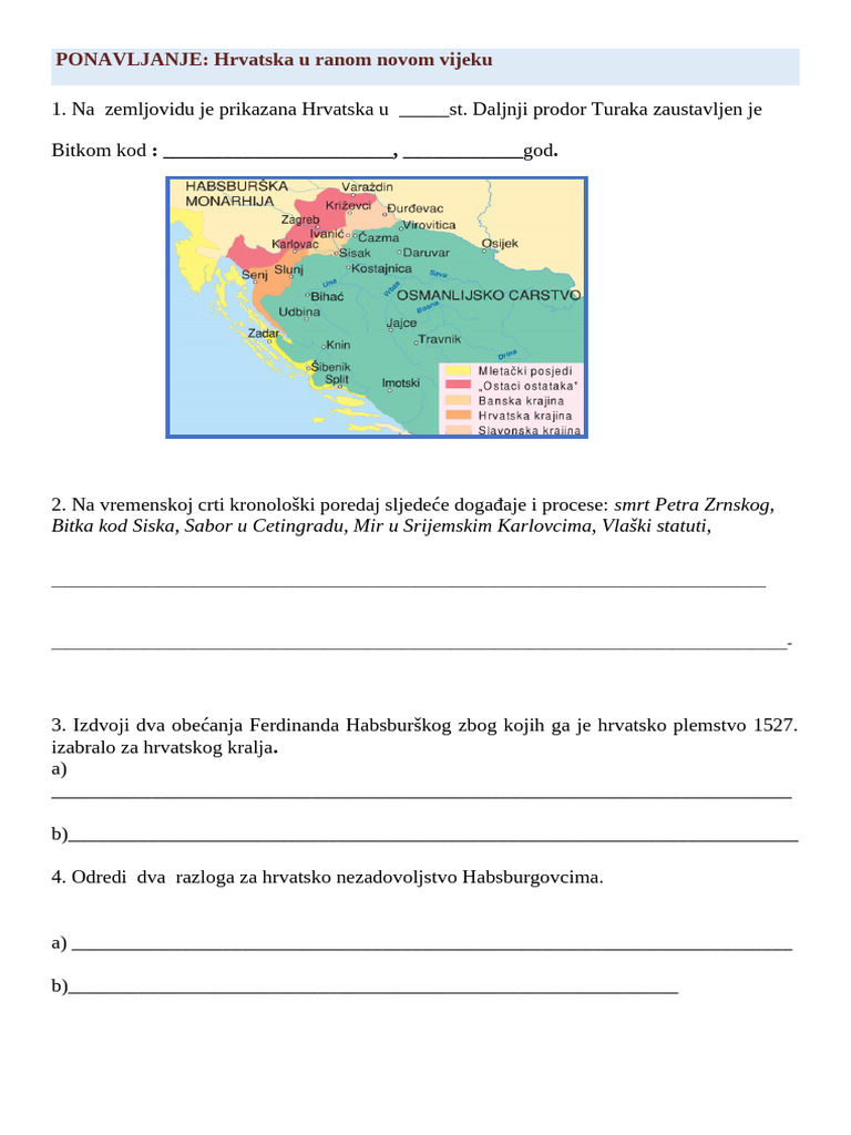 Ponavljanje HR Novi Vijek | PDF