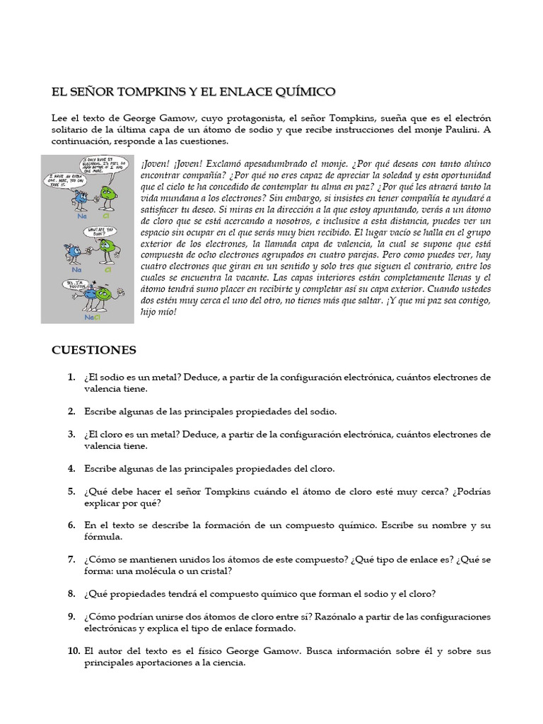 Tompkins | PDF | Enlace químico | Valencia (Química)