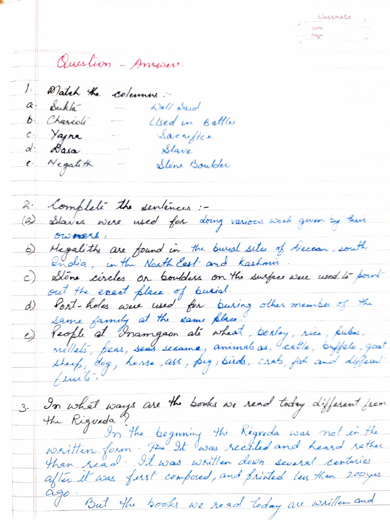 Notes of Ncert Class 7 History Chapter 4 'What Books and Burials Tells ...