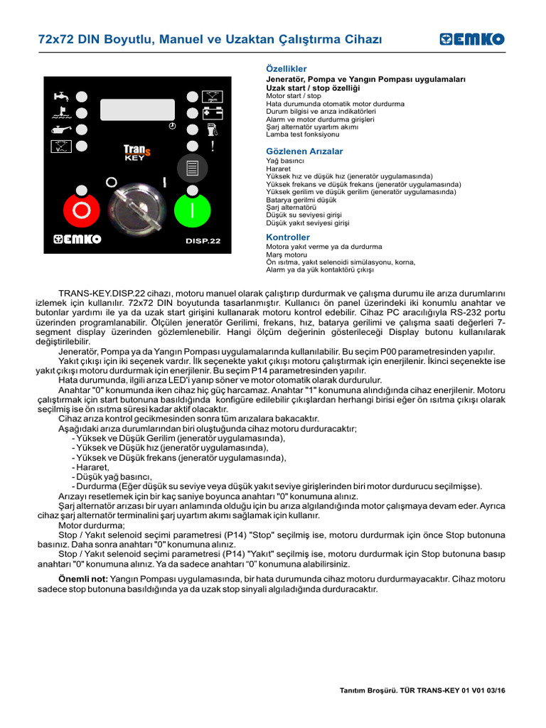 Trans-Key Disp 22 Tur v01 | PDF