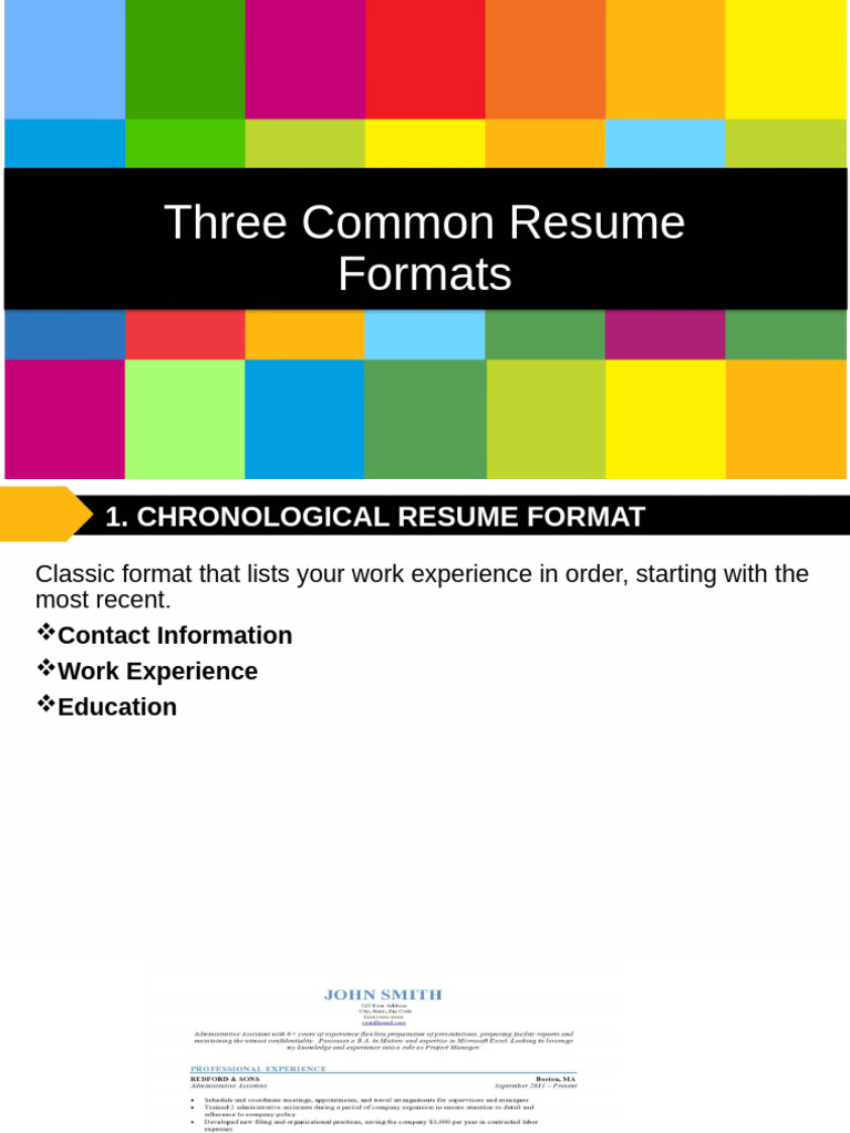 Three Common Resume Formats | PDF | Résumé