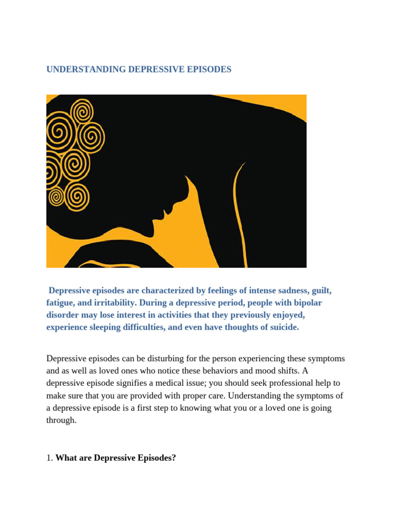 Understanding Depressive Episodes | PDF | Major Depressive Disorder ...