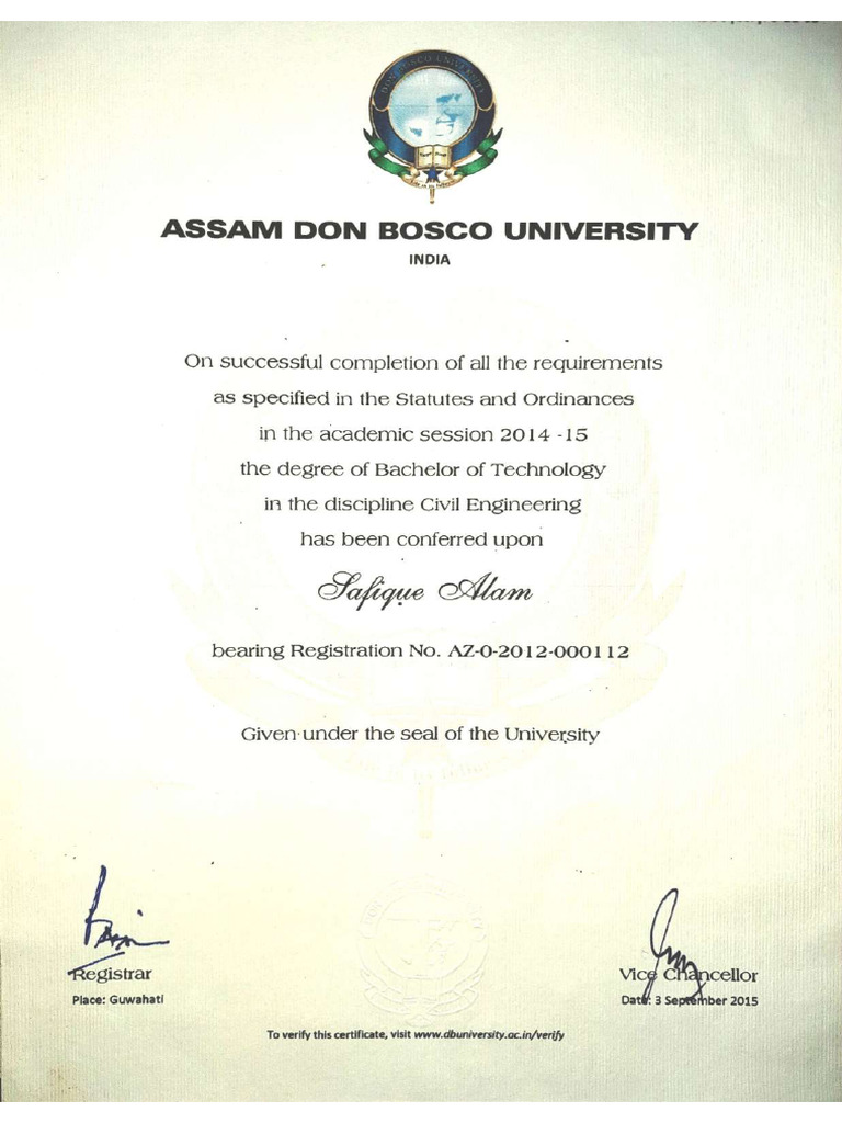 UG Pass Certificate | PDF