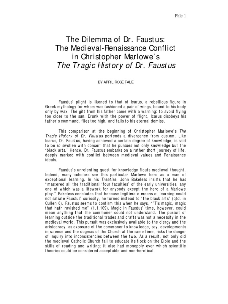 Dr. Faustus: Renaissance vs. Medieval Values | PDF | Hell | Religious ...