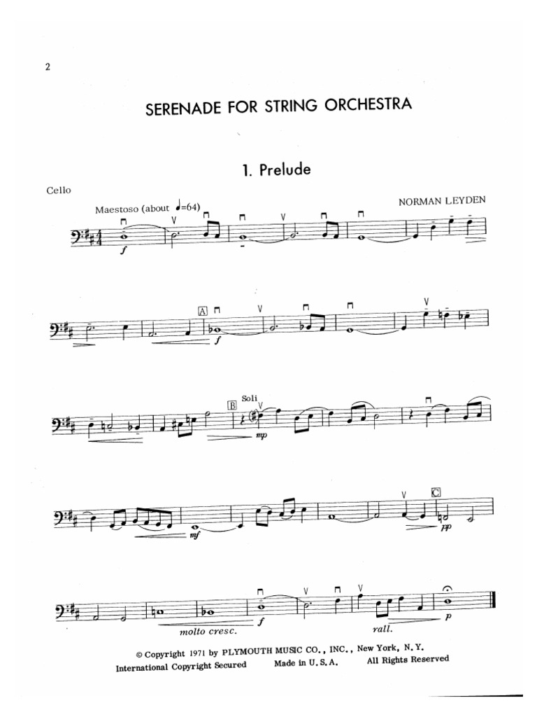 Serenade Cello | PDF
