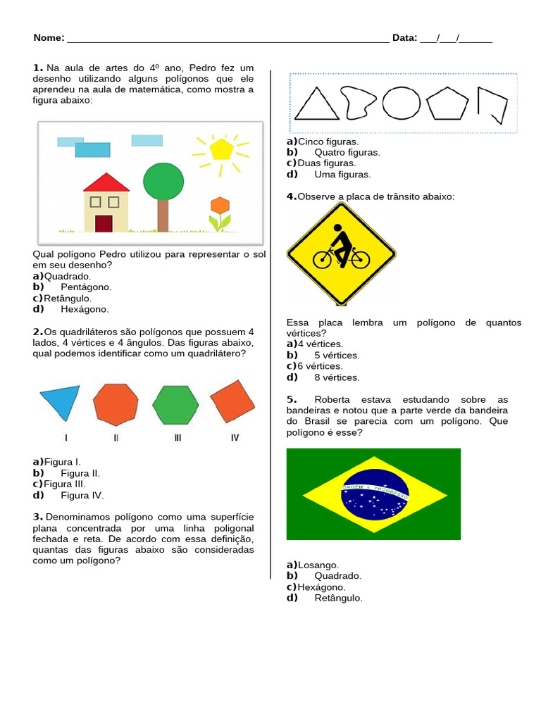 ATIVIDADE - POLÍGONOS E SEUS VÉRTICES 12.08 À 23.08 | PDF | Polígono | Ângulo