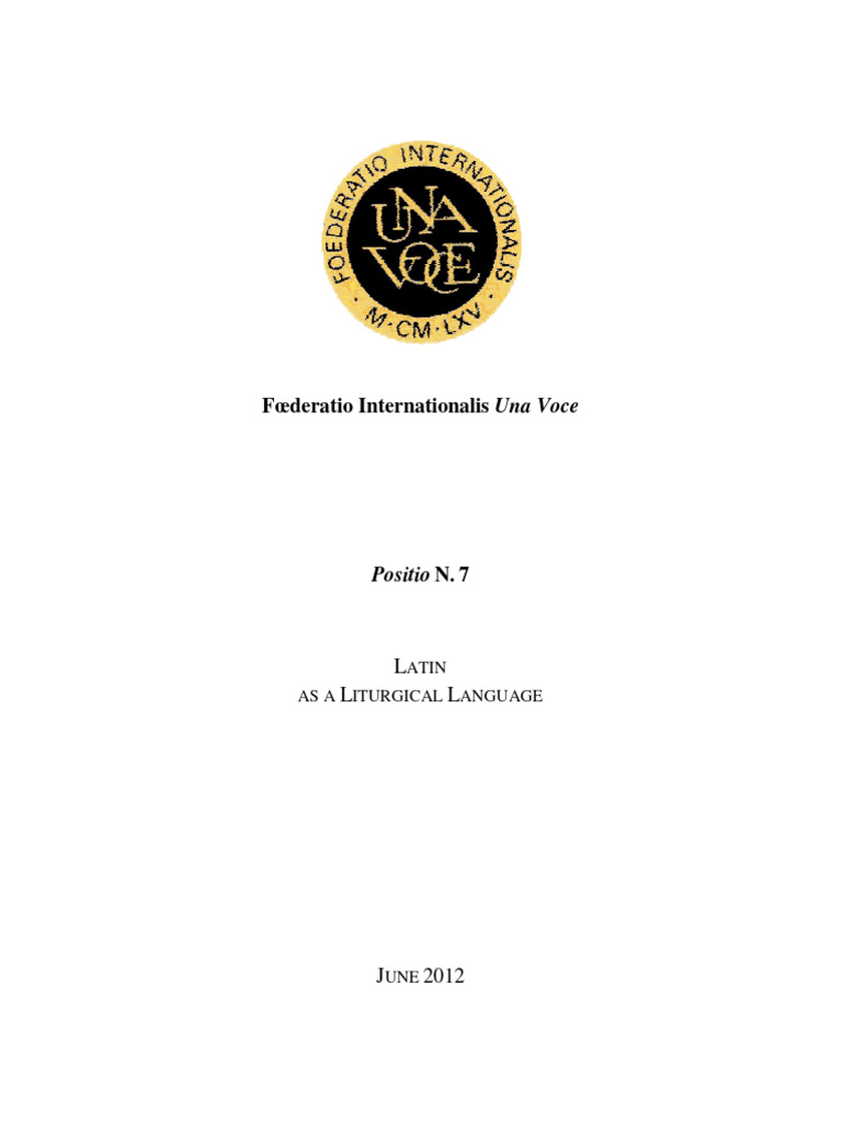 fiuv_pp7_latin_as_liturgical_language | PDF | Mass (Liturgy) | Catholic ...