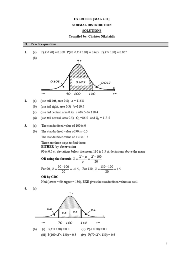 [Maa 4.11] Normal Distribution_solutions | PDF | Statistical Models | Probability