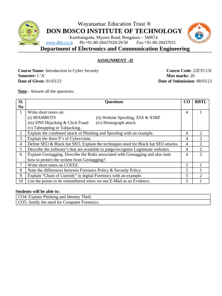 Assignment ICS | PDF