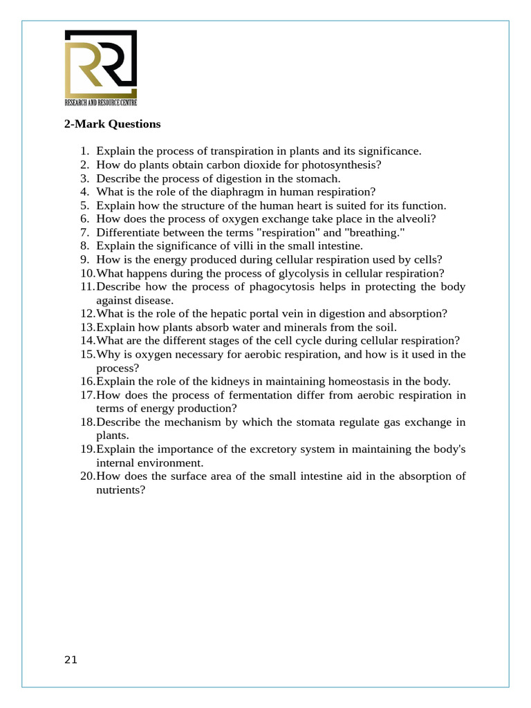 2 Mark Questions | PDF