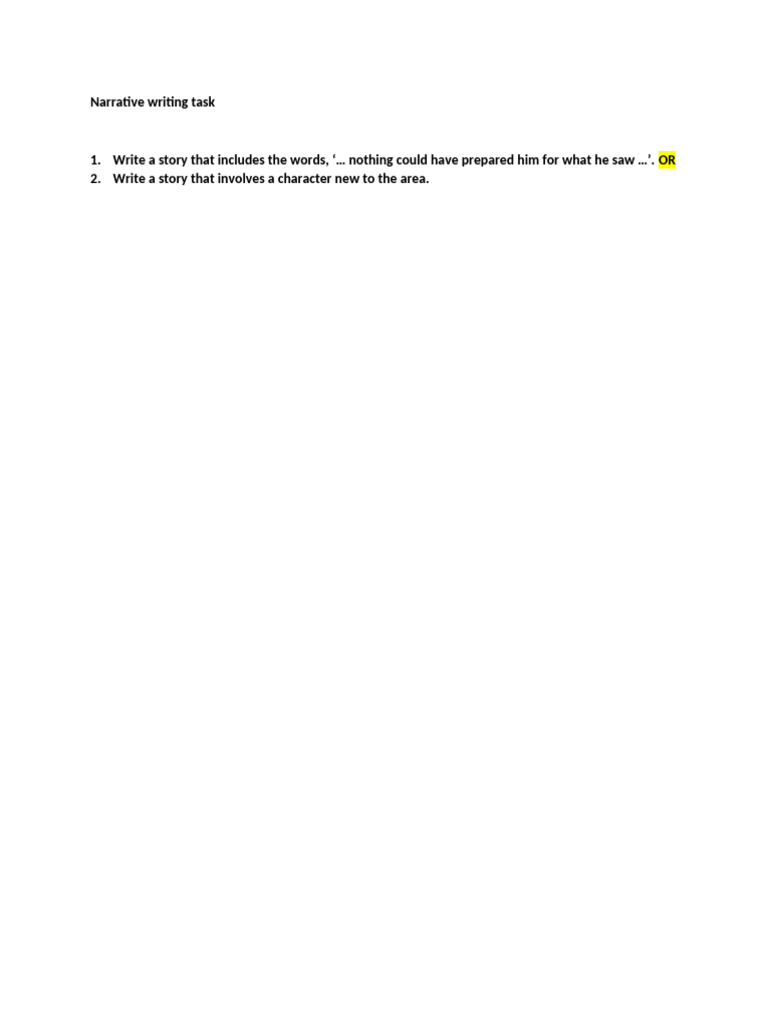 Narrative Writing Task_ IGO | PDF