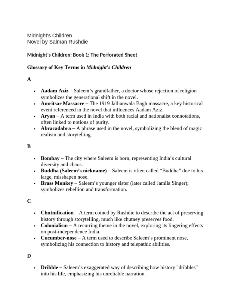 Detailed Study - Midnight's Children | PDF | Narrative