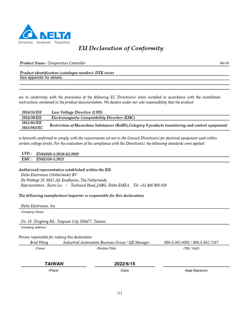 Delta Ia Icd DTK Ce en 20220615 | PDF | Electromagnetic Compatibility ...