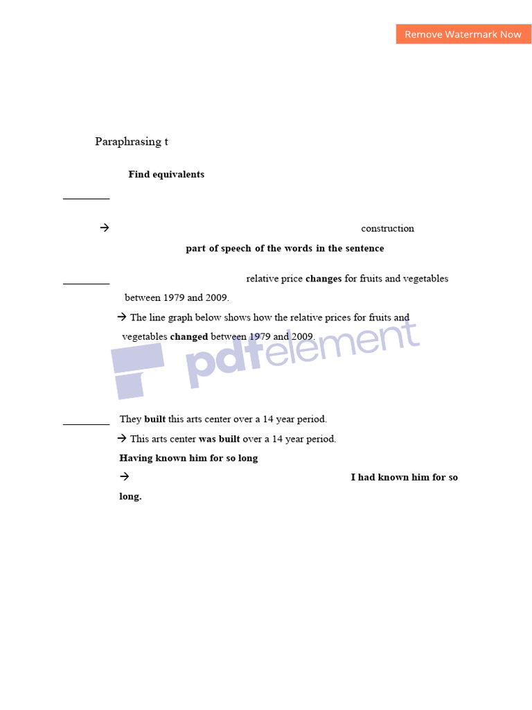 Paraphrasing Techniques and Examples | PDF | Sentence (Linguistics ...