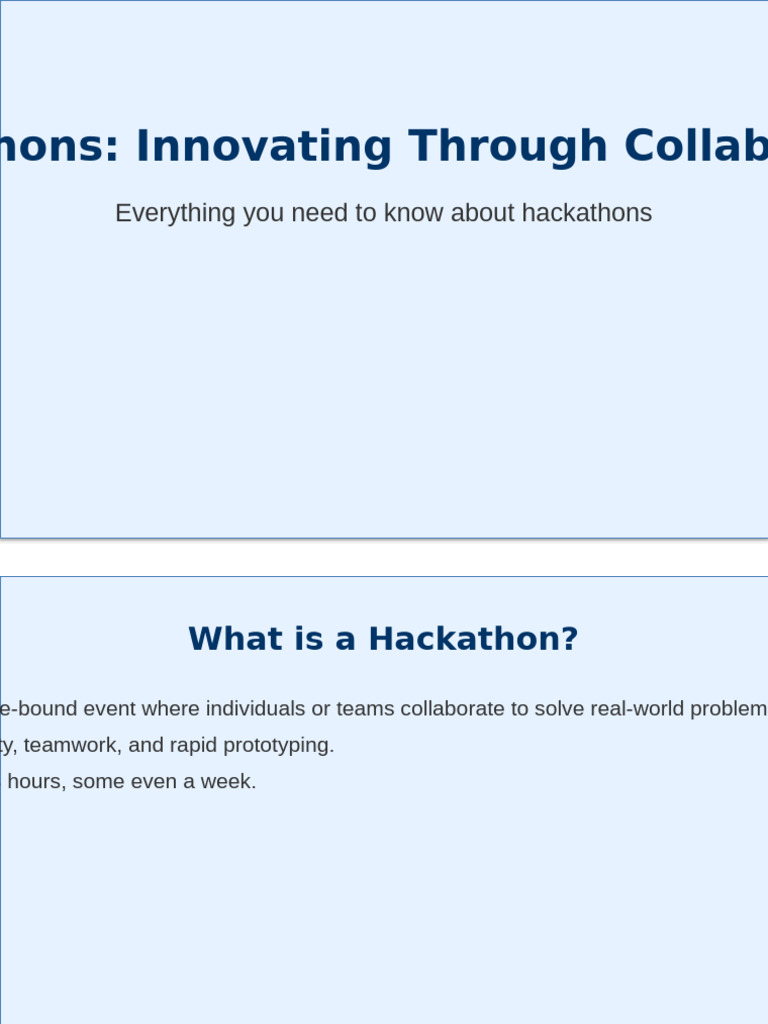 Hackathons: Types and Benefits Explained | PDF