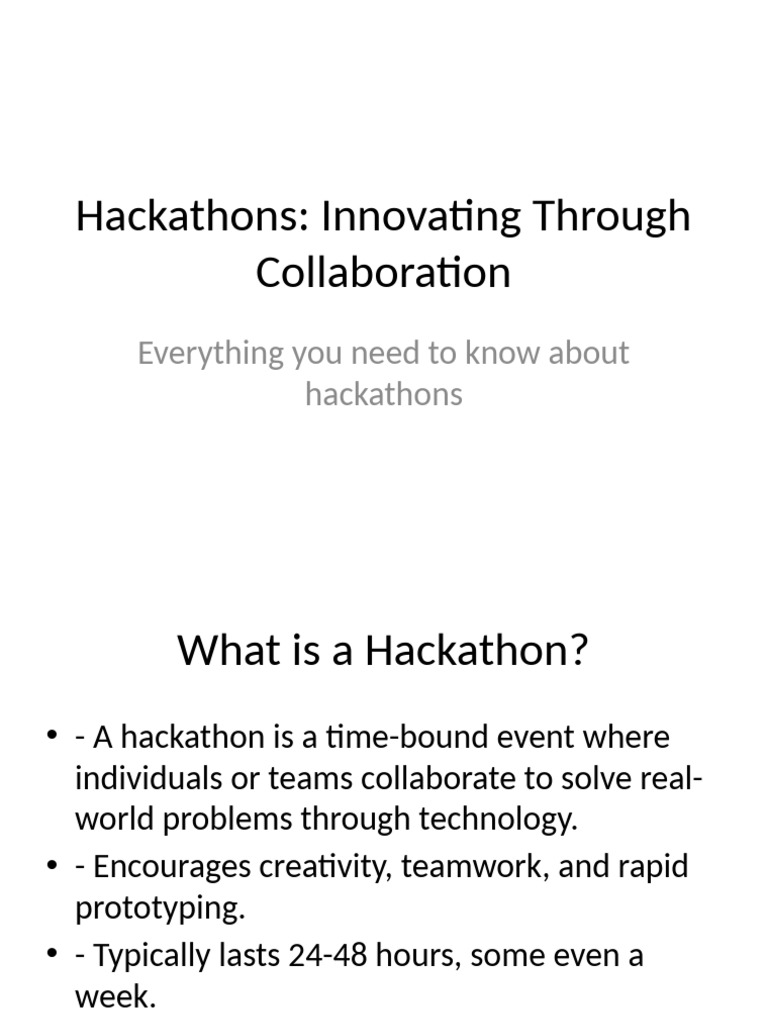 Hackathons Presentation (1) | PDF | Computing | Cognition