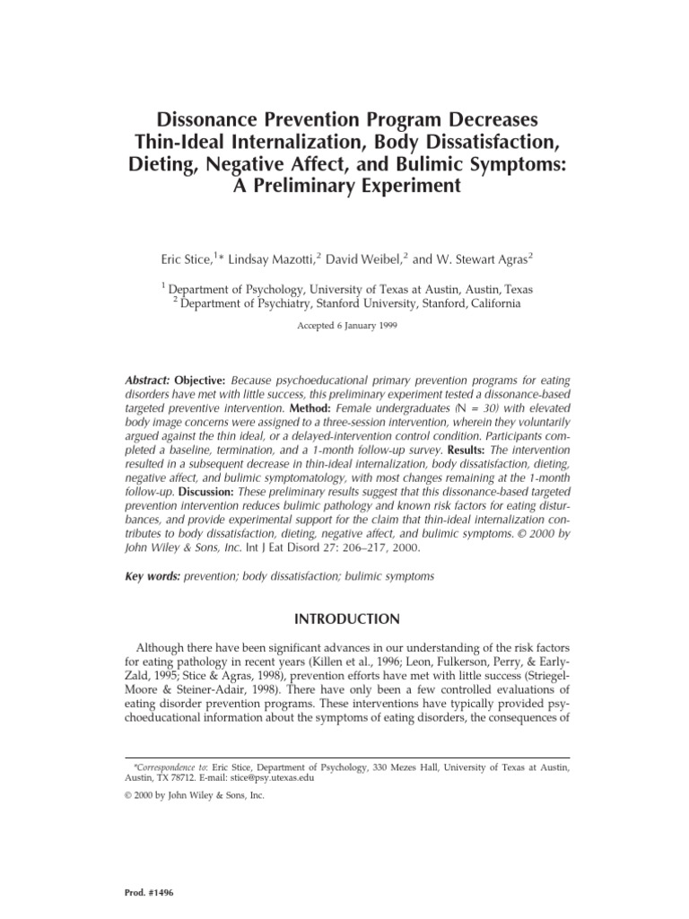 13 - Dissonance Prevention Program Decreases Thin-Ideal Internalization ...