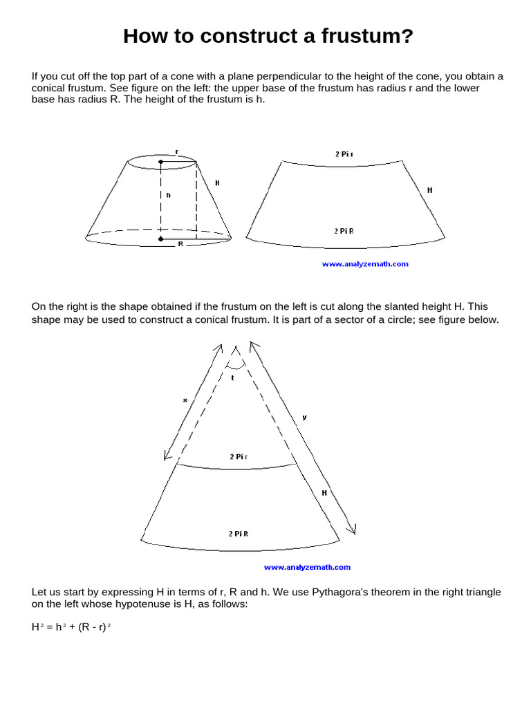 How to construct a frustum | PDF