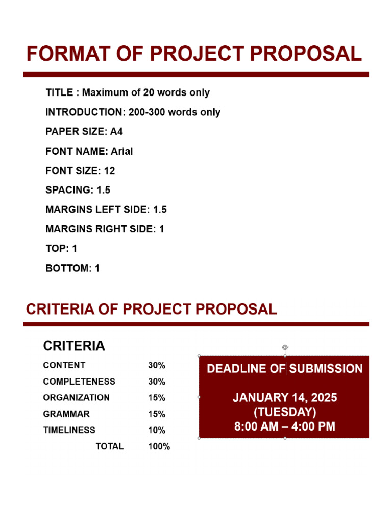 Project Proposal Format and Criteria | PDF