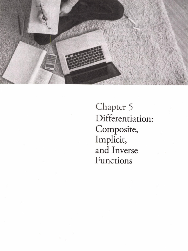 Chapter 5 Differentiation Composite, Implicit, and Inverse Functions | PDF | Function ...