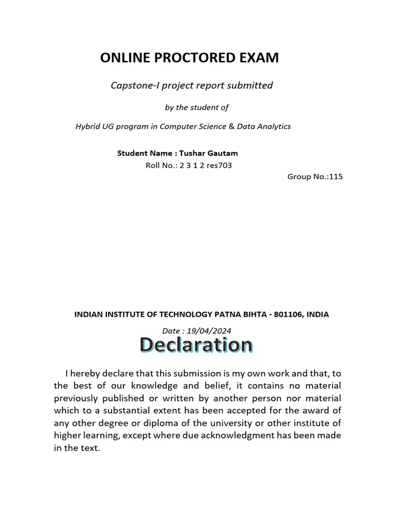 Report of Capstone Project 1 | PDF | Computing | Computer Science