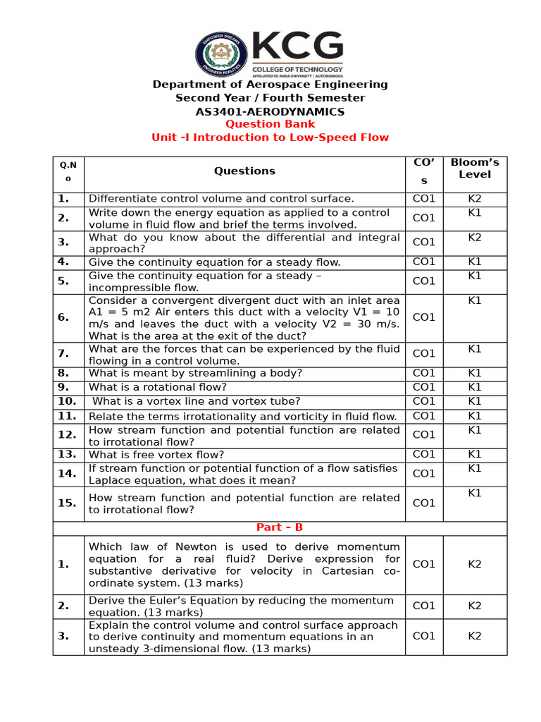 AS3401-QB-Aerodynamics REVISED | PDF | Mach Number | Shock Wave