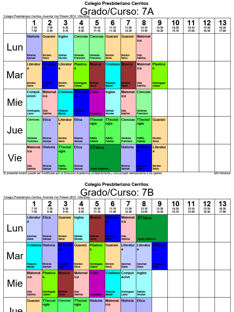 11-02-25 Horario de Clases Tercer Ciclo | PDF
