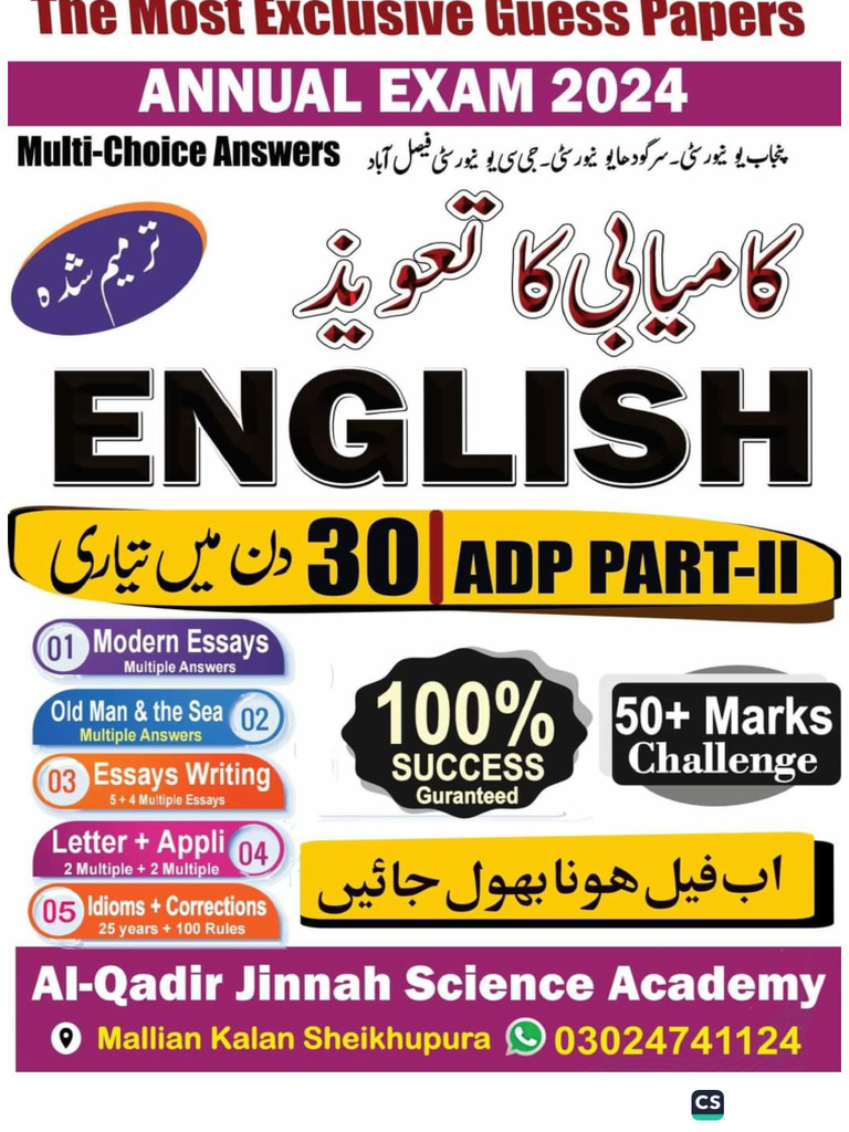 Ba English Part 2 Guess 2024 Important | PDF