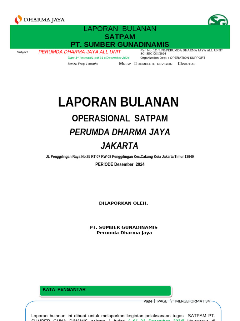 12lapbul DHARMA JAYA DES 2025 | PDF