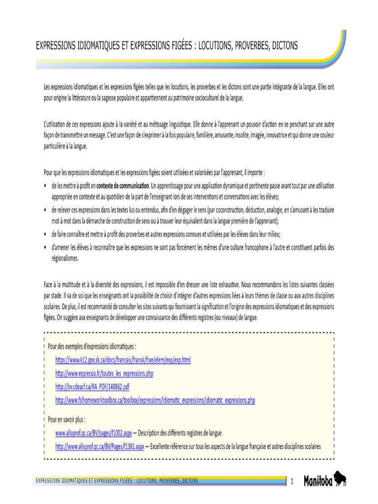 Expressions Idiomatiques | PDF