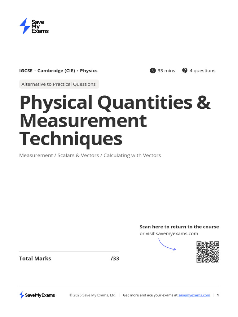 1-1-physical-quantities-and-measurement-techniques-jmXCjwhxY3tv4BGj | PDF | Pendulum | Experiment