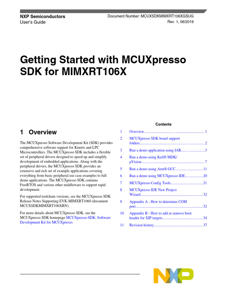 Getting Started with MCUXpresso SDK for MIMXRT106X | PDF | Computer Hardware | Software Engineering