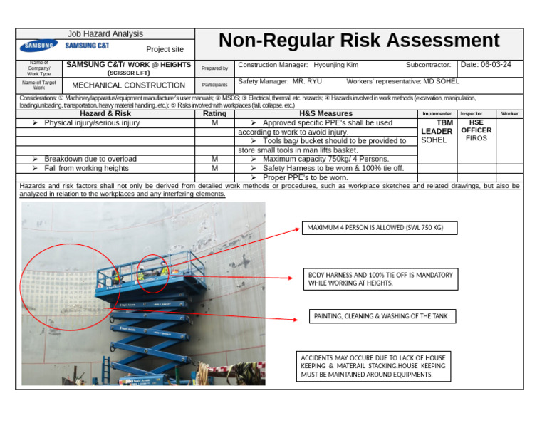 Scissor Lift Risk Assessment Guide | PDF | Personal Protective ...