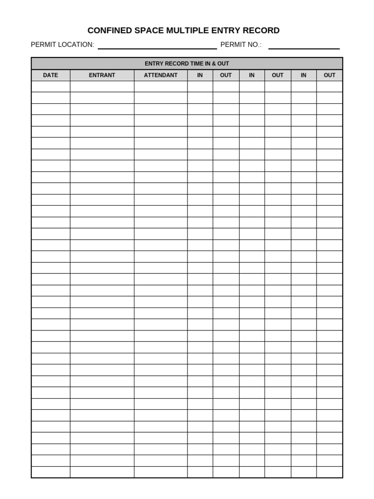Atmospheric Test Record Form | PDF | Occupational Safety And Health ...